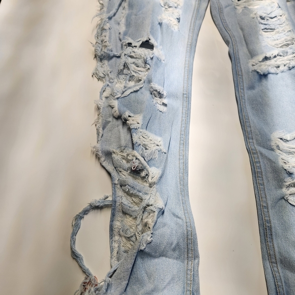 Jeans | Scratch Rippedrepair Denim Jeans | Poshmark